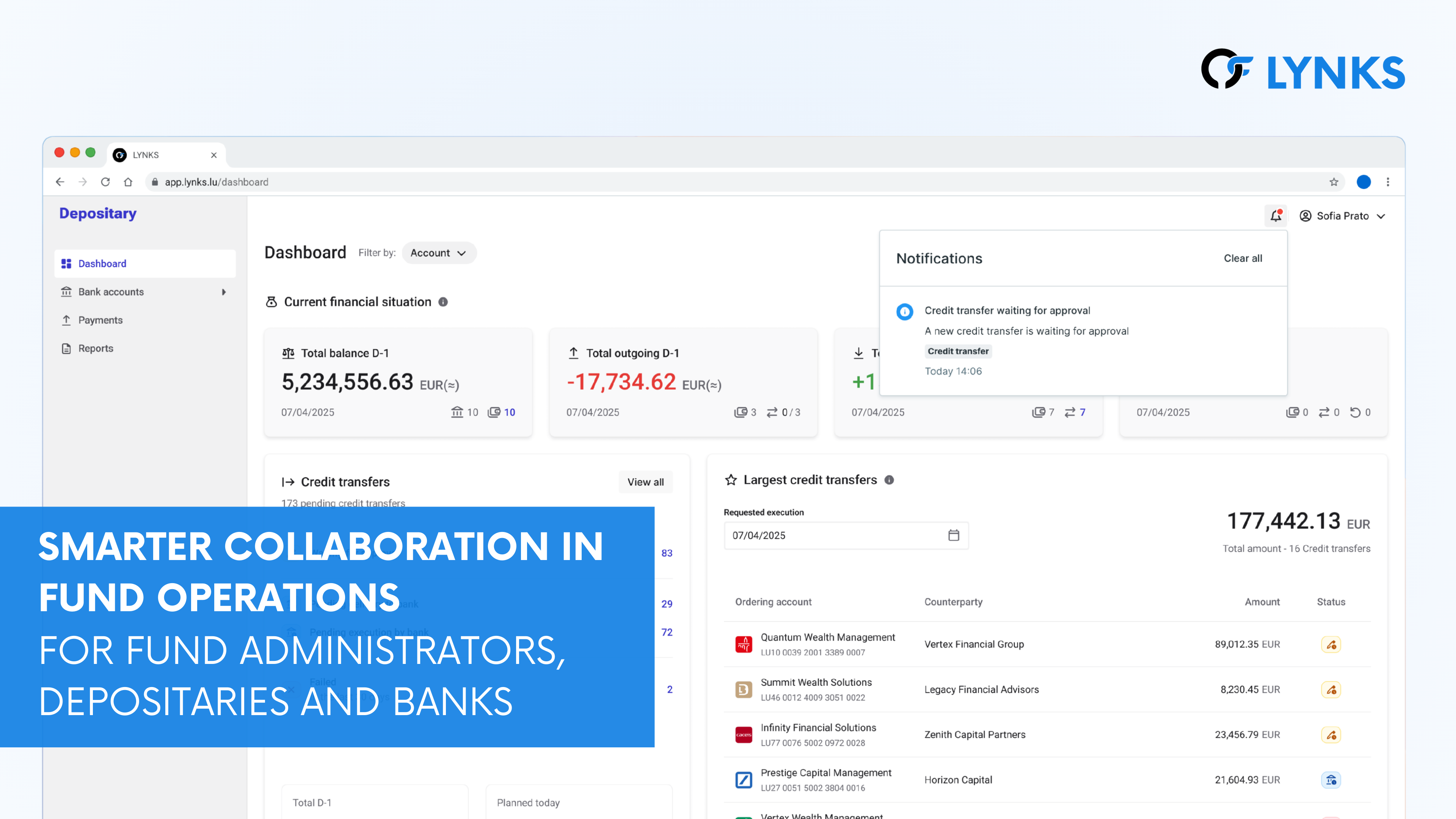 Smarter collaboration in fund operations for fund administrators, depositaries and banks with ...